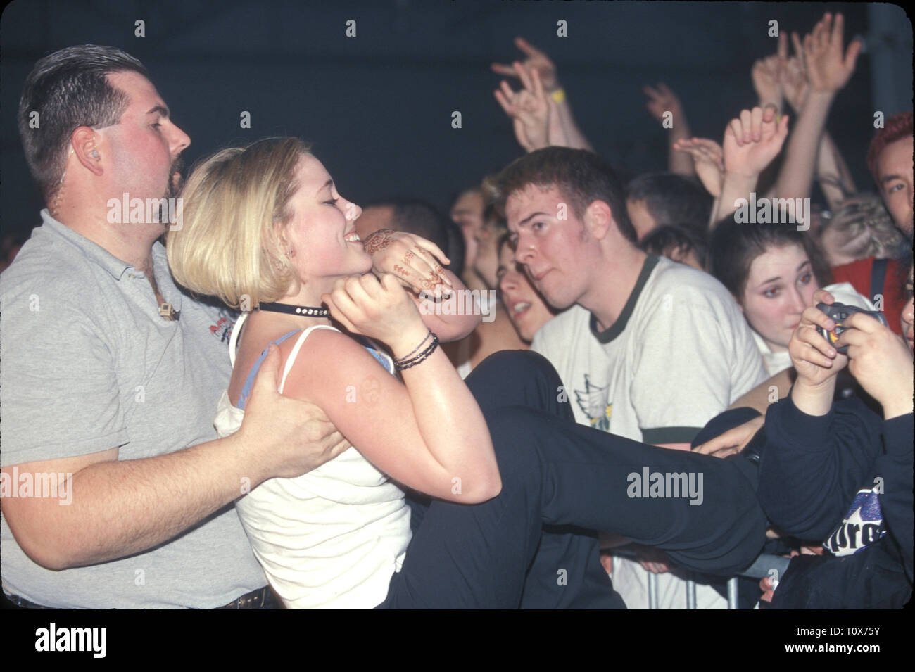 Pushing crowd fans hi-res stock photography and images - Alamy