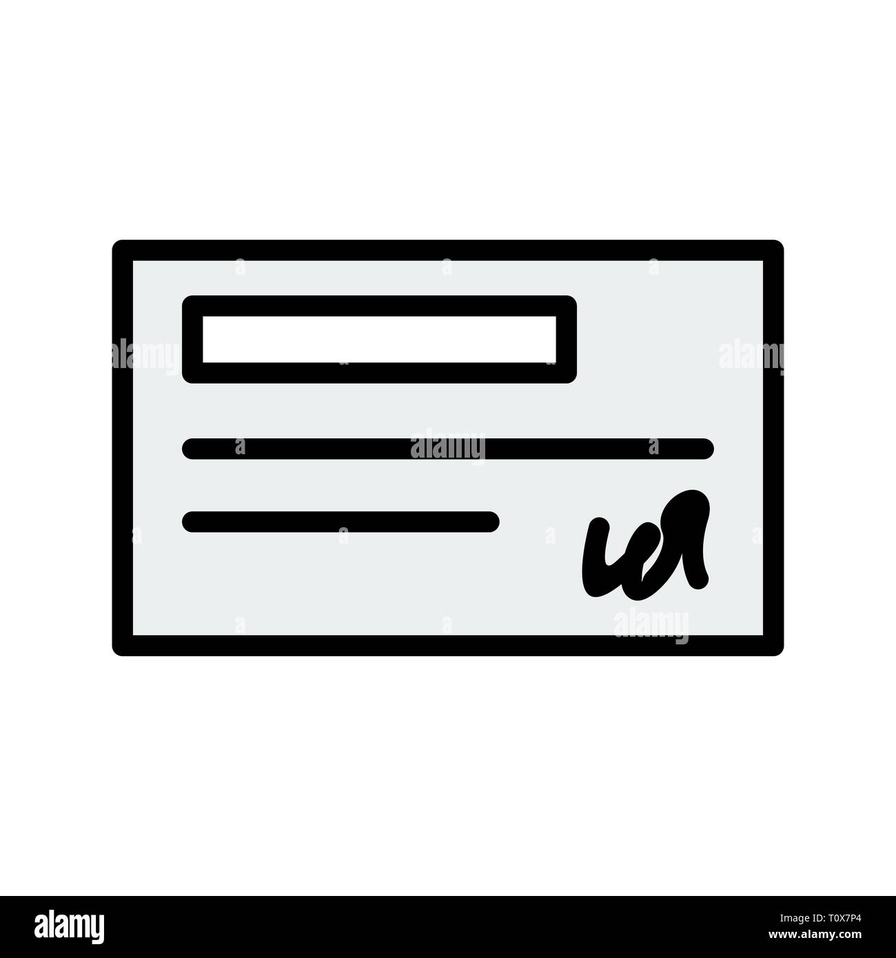 Illustration Cheque Icon Stock Photo - Alamy