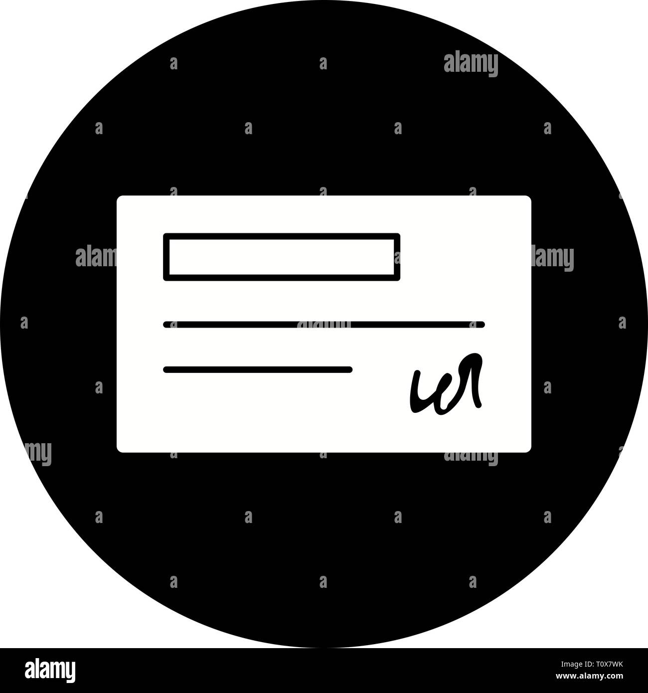 Illustration Cheque Icon Stock Photo - Alamy