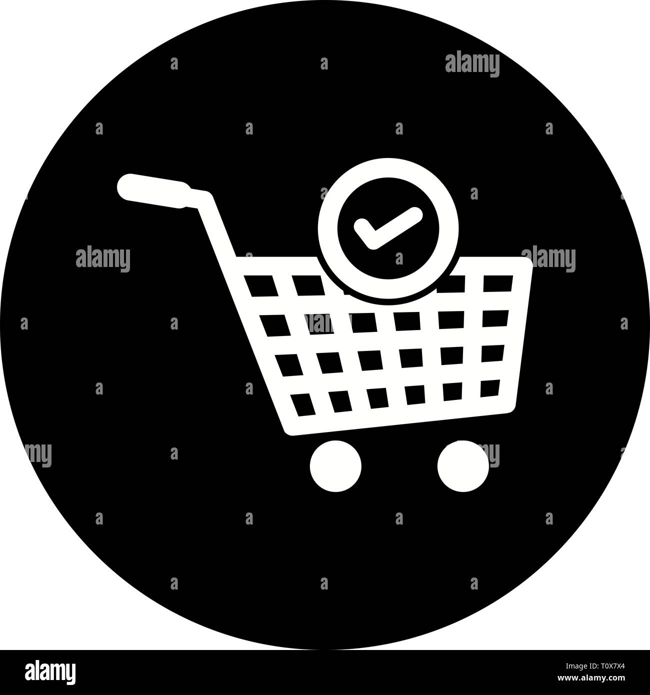 Illustration Verified Cart Items Icon Stock Photo - Alamy