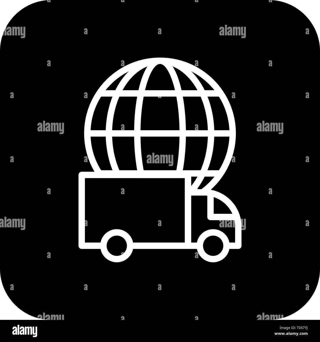 Illustration Global Delivery Icon Stock Photo - Alamy