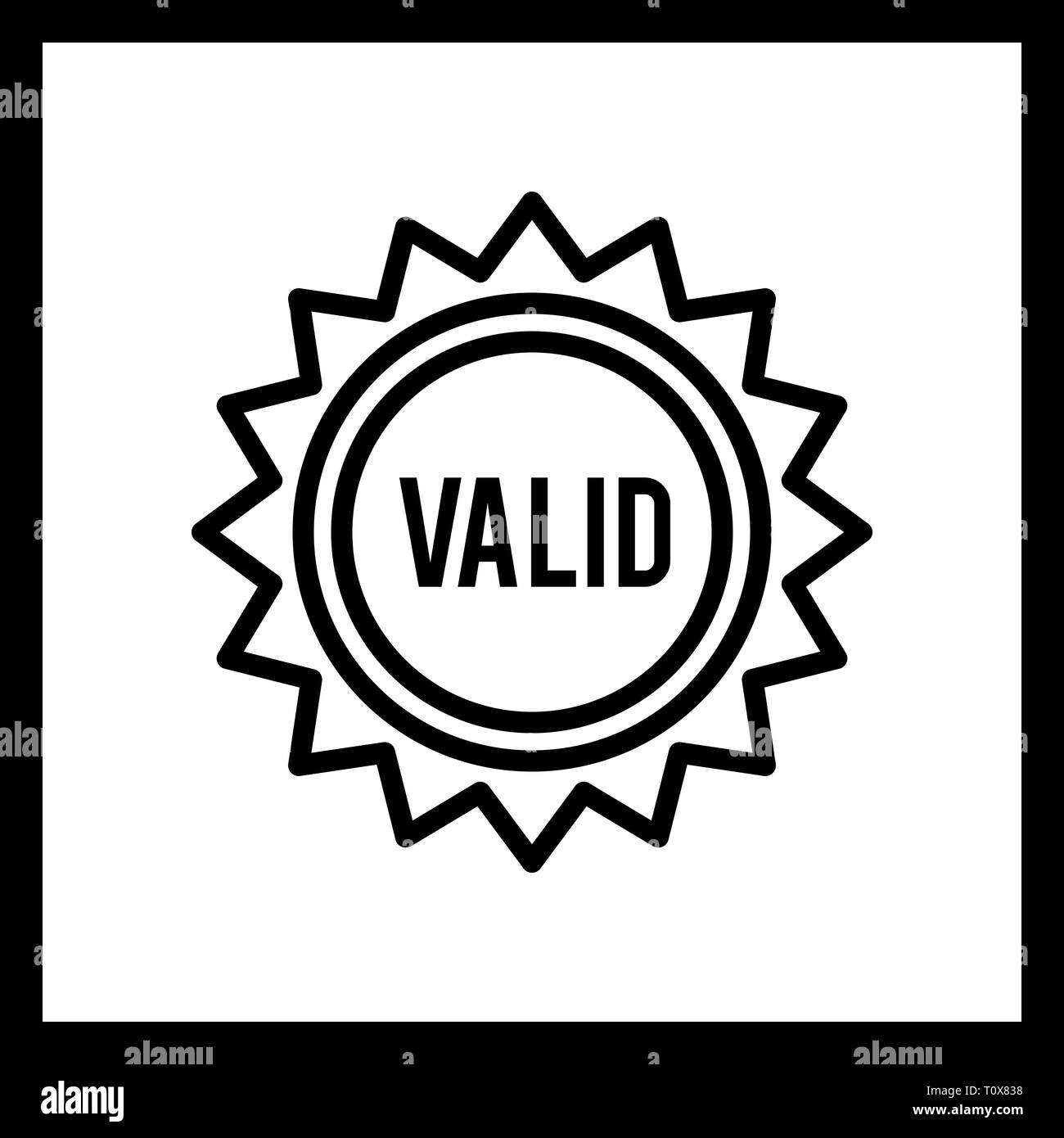 Valid badge icon Black and White Stock Photos & Images - Alamy