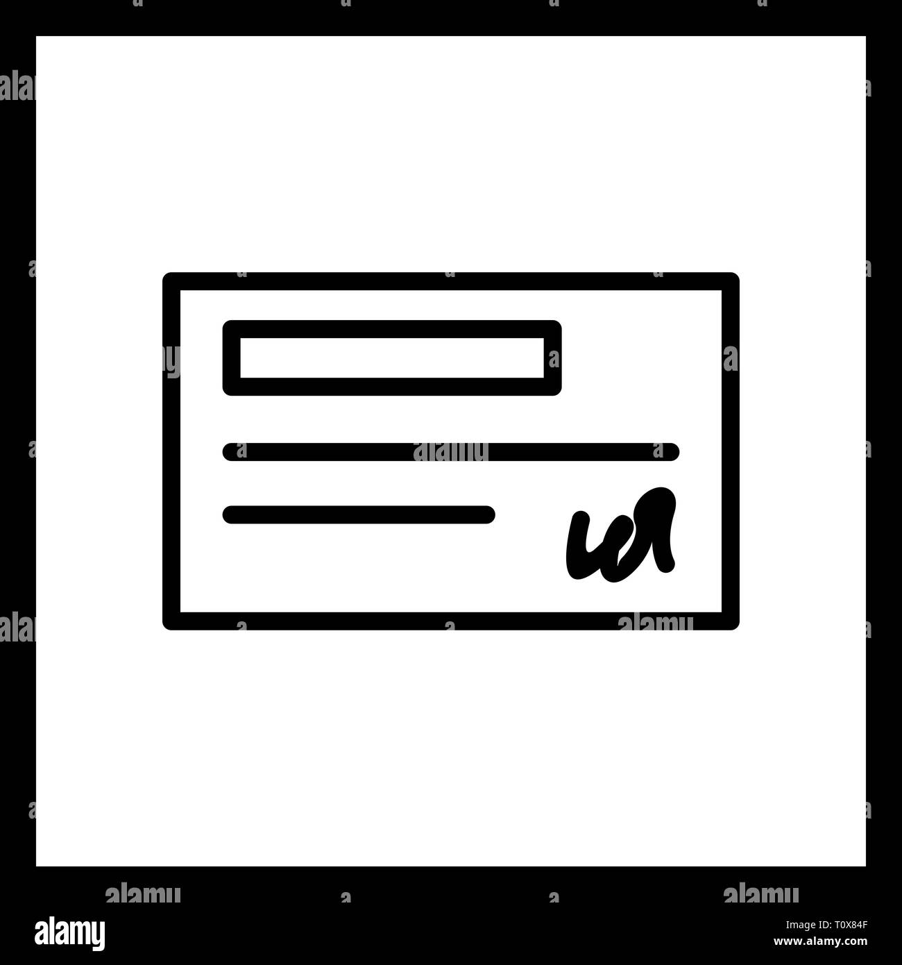 Cheque book icon Black and White Stock Photos & Images - Alamy