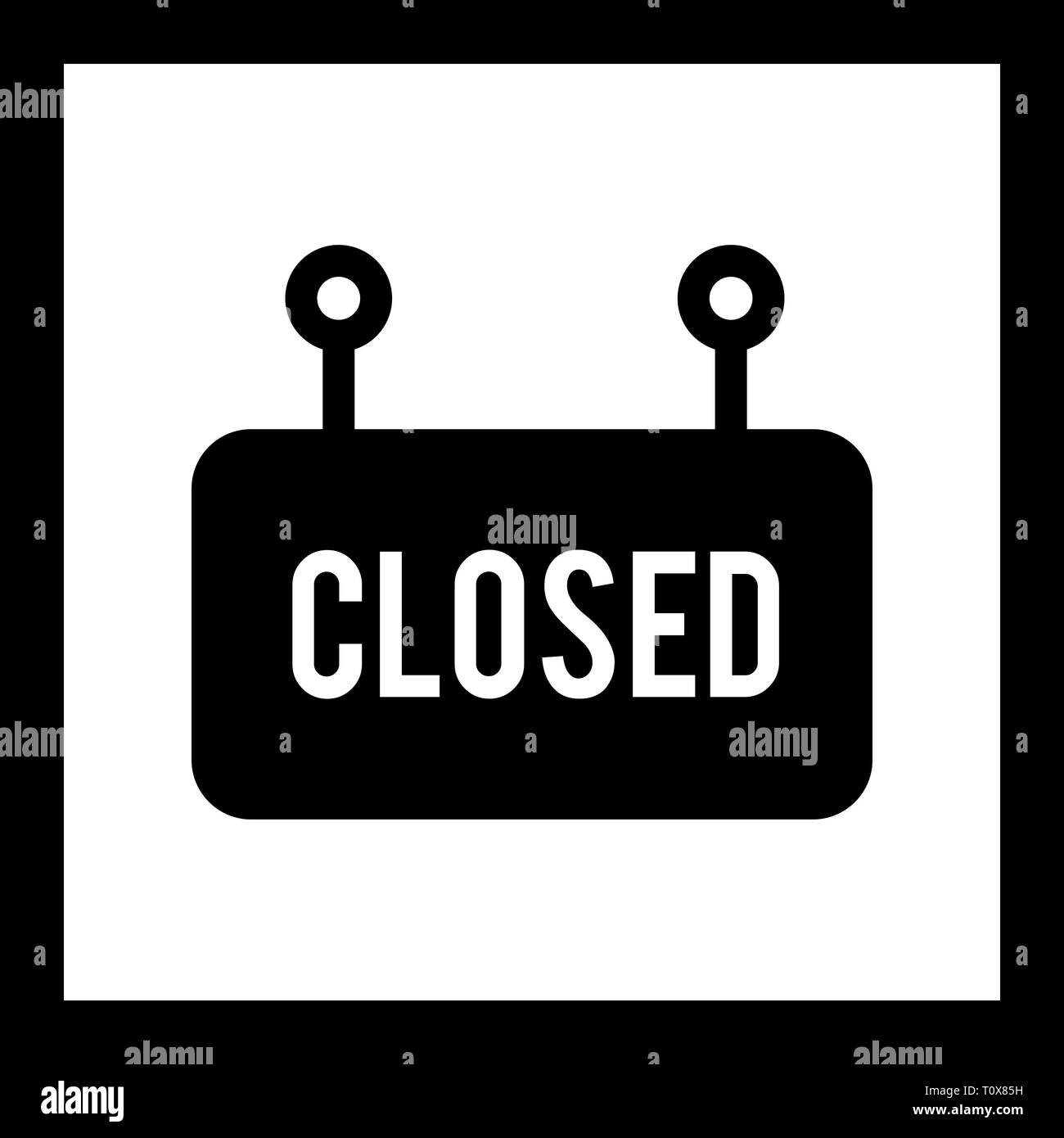 Illustration Closed Sign Icon Stock Photo - Alamy