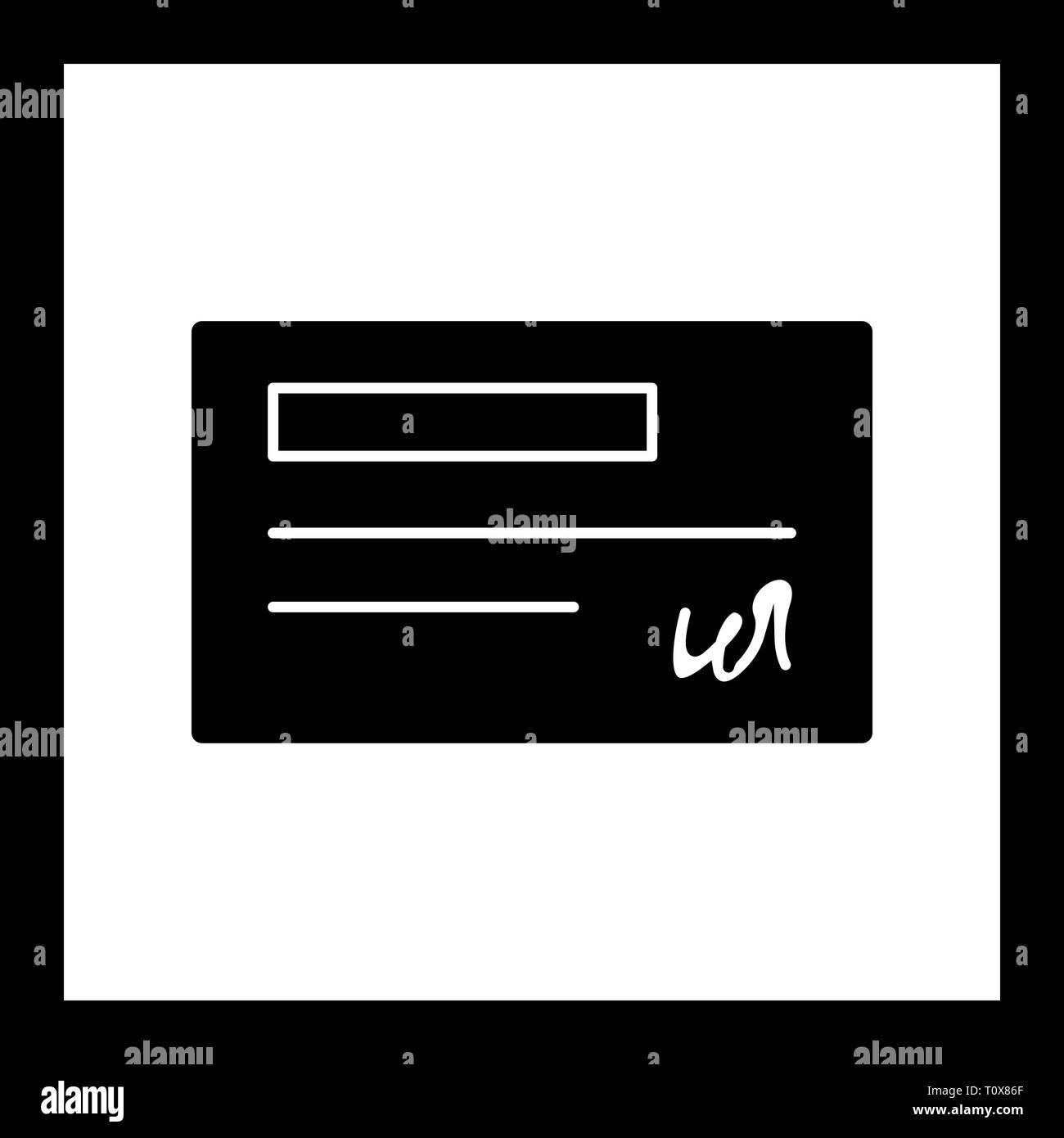 Illustration Cheque Icon Stock Photo - Alamy