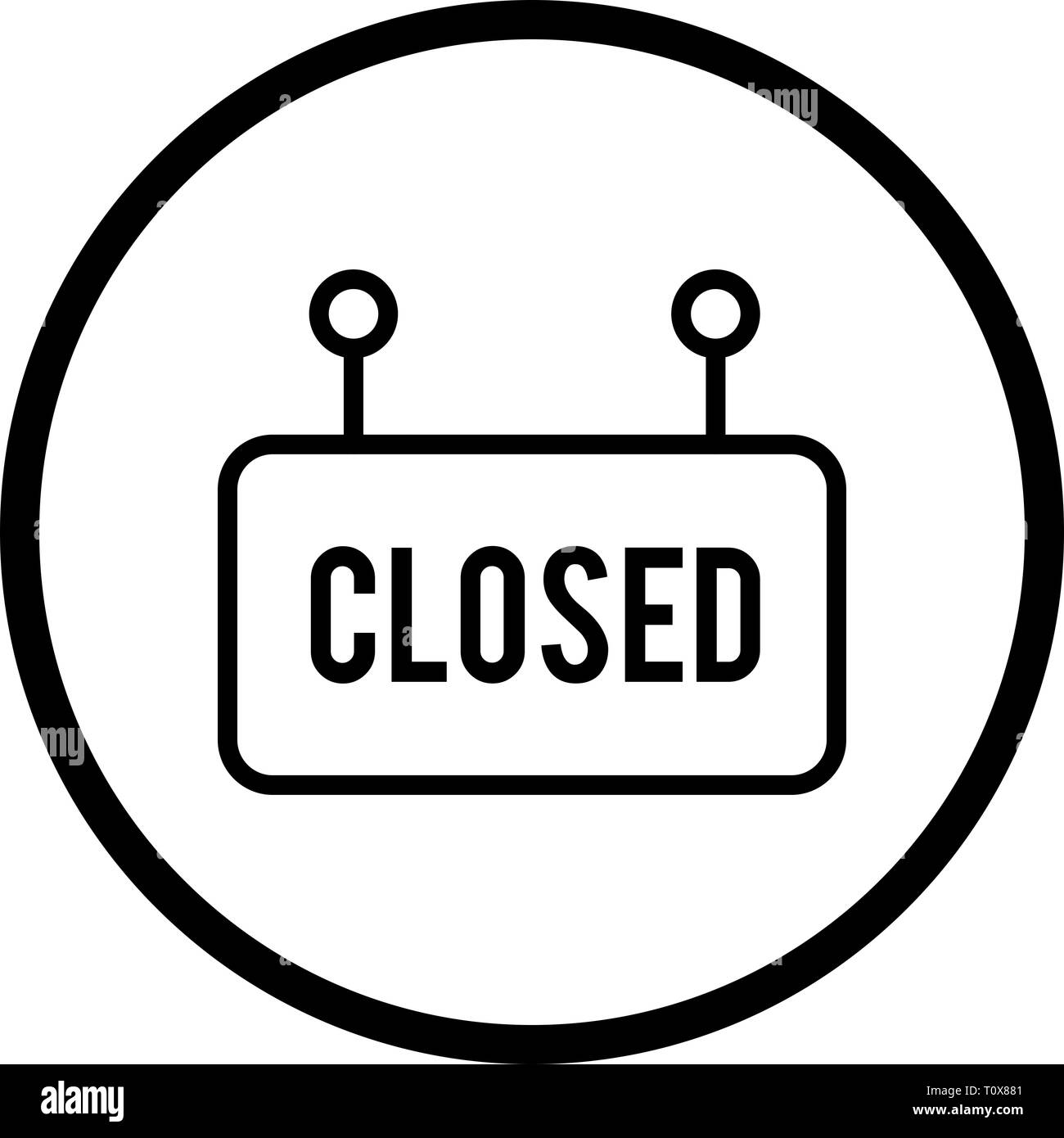 Illustration Closed Sign Icon Stock Photo - Alamy