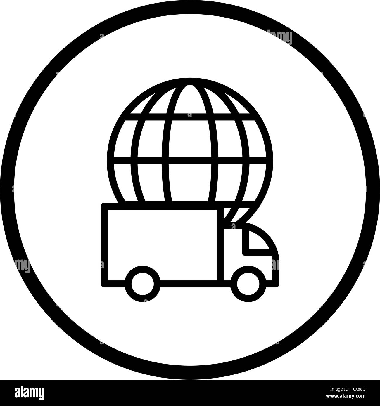 Illustration Global Delivery Icon Stock Photo - Alamy
