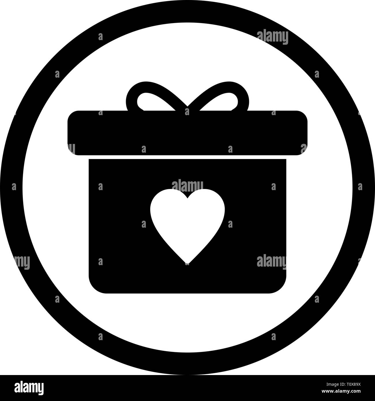 Gift line glyph icon Black and White Stock Photos & Images - Alamy
