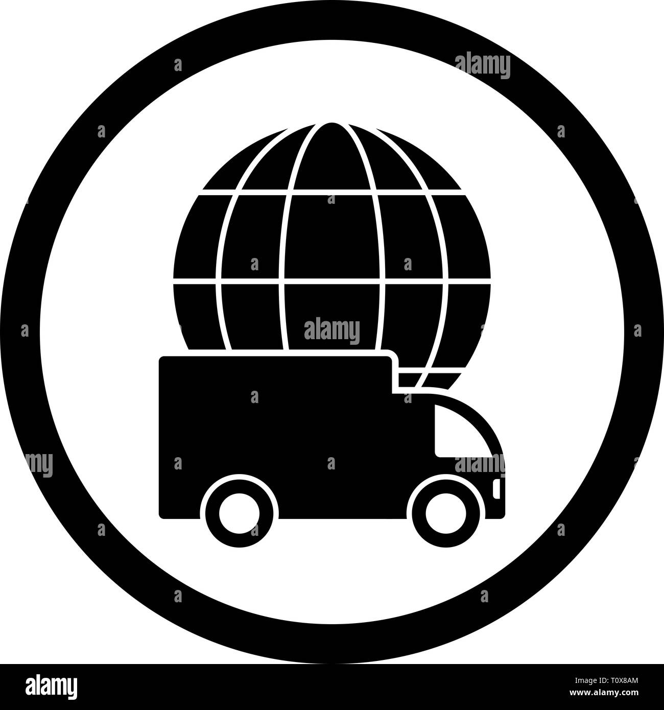 Illustration Global Delivery Icon Stock Photo - Alamy