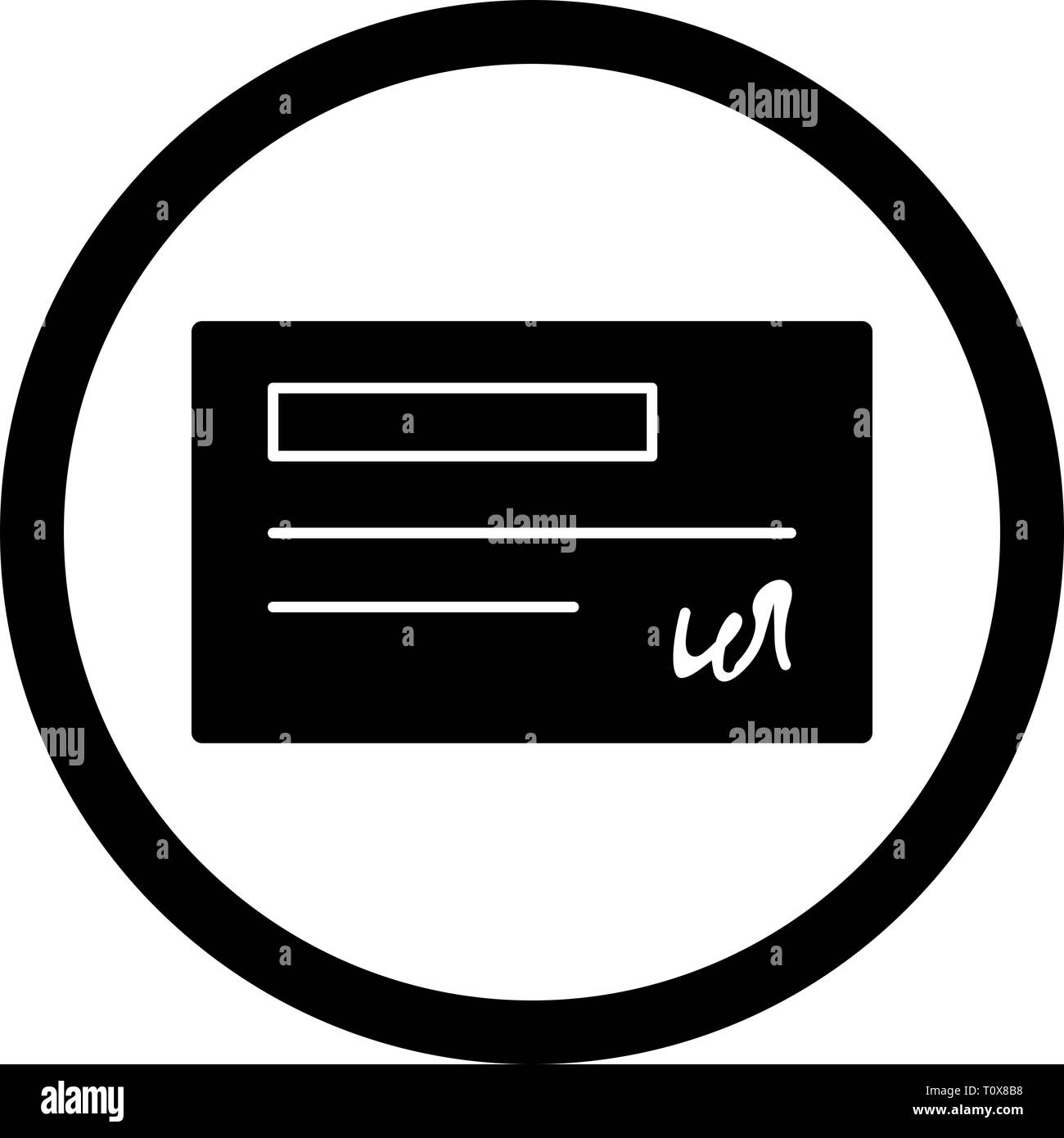 Cheque book icon Black and White Stock Photos & Images - Alamy