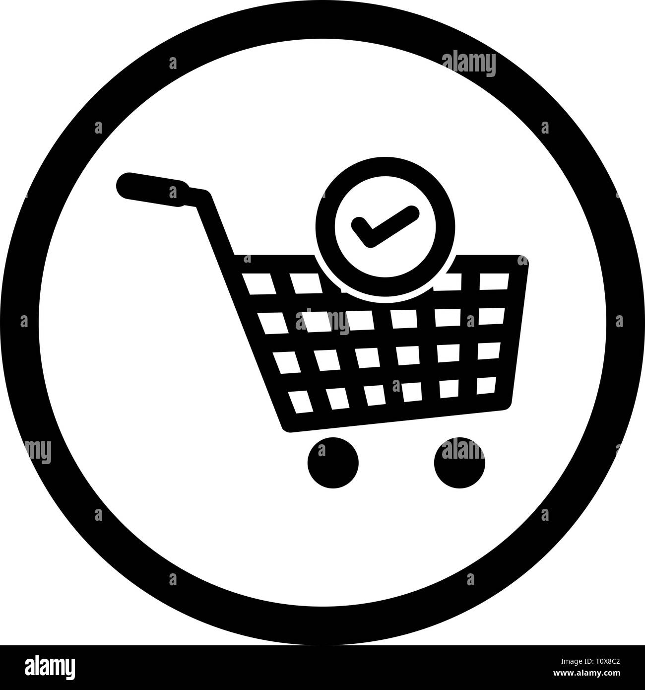 Illustration Verified Cart Items Icon Stock Photo - Alamy