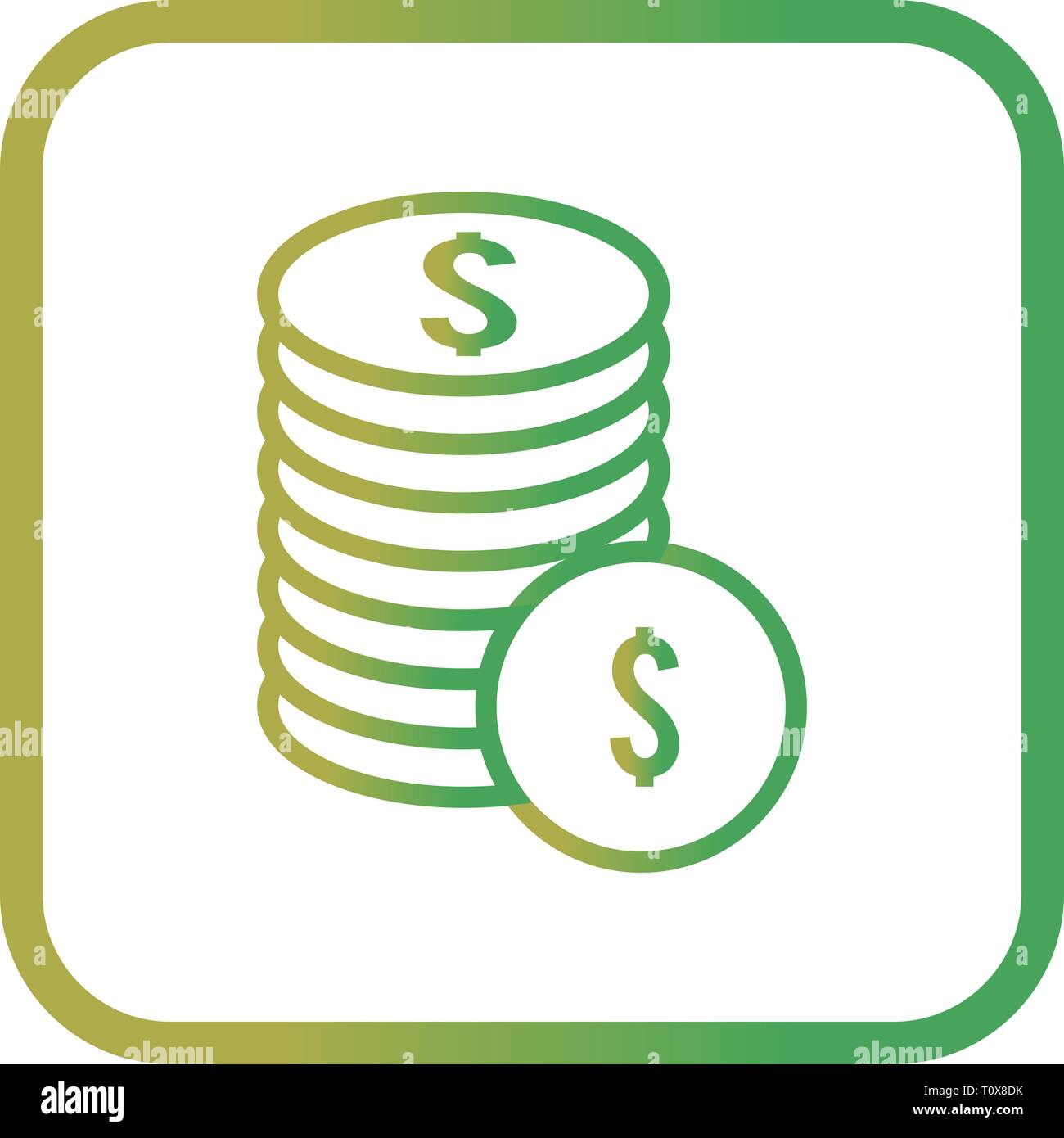 Illustration Coins Icon Stock Photo - Alamy