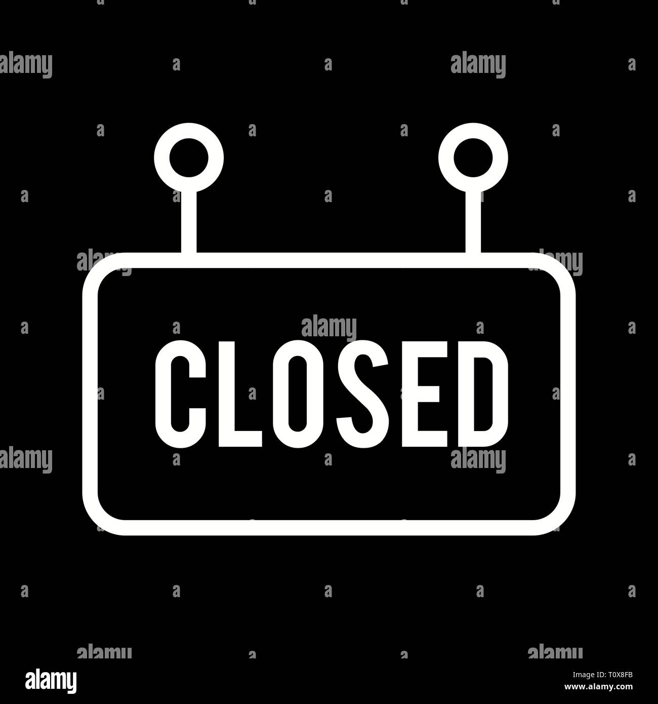 Illustration Closed Sign Icon Stock Photo - Alamy