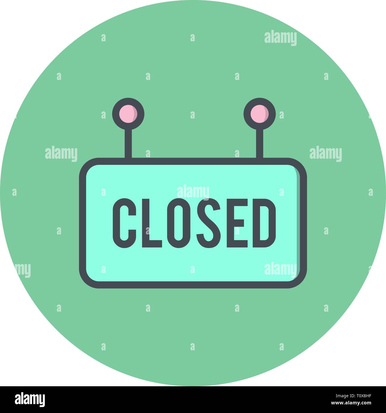 Illustration Closed Sign Icon Stock Photo - Alamy