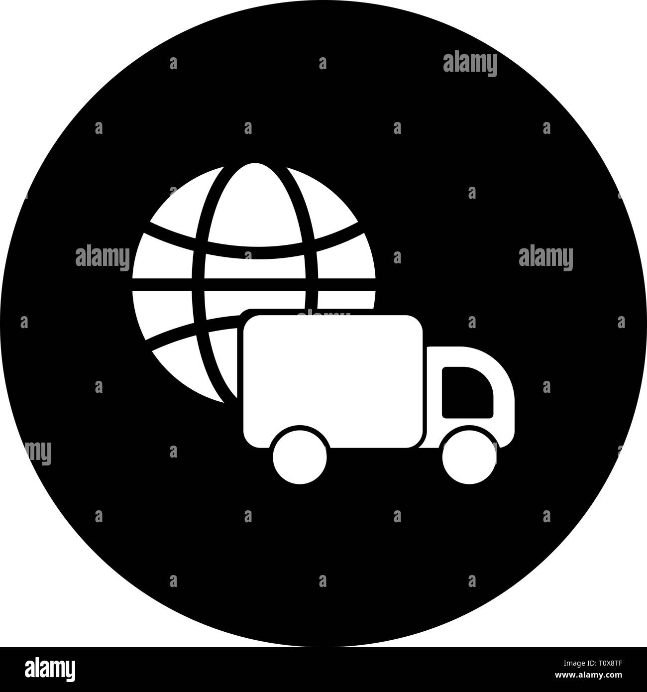 Illustration Global Delivery Icon Stock Photo - Alamy