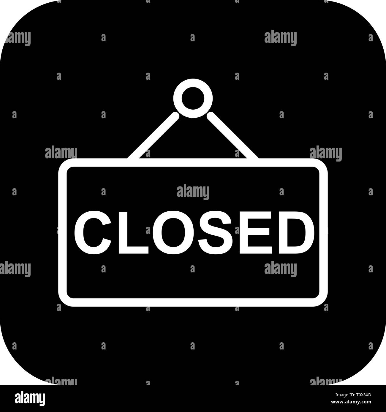 Illustration Closed Sign Icon Stock Photo - Alamy