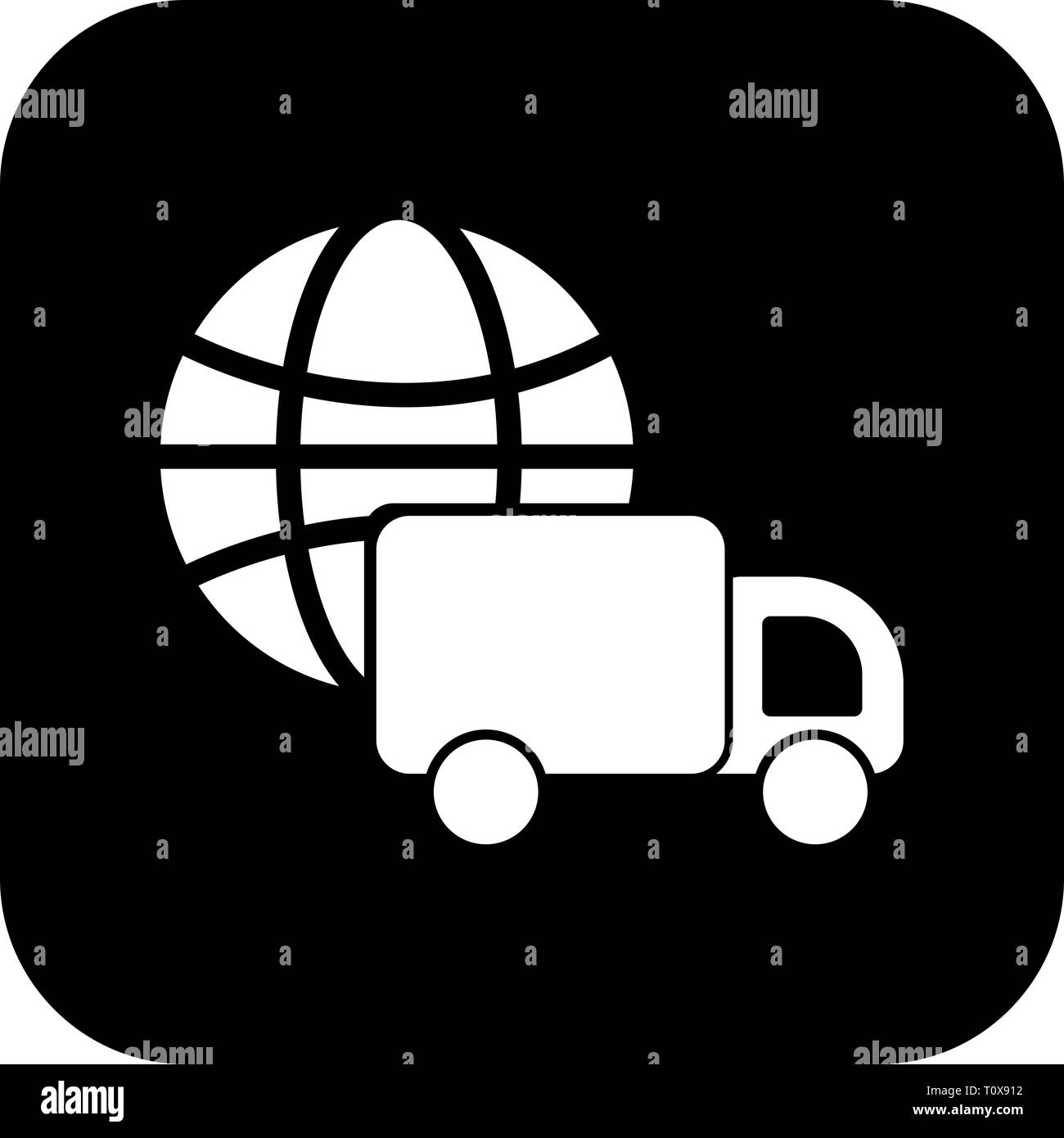 Illustration Global Delivery Icon Stock Photo - Alamy