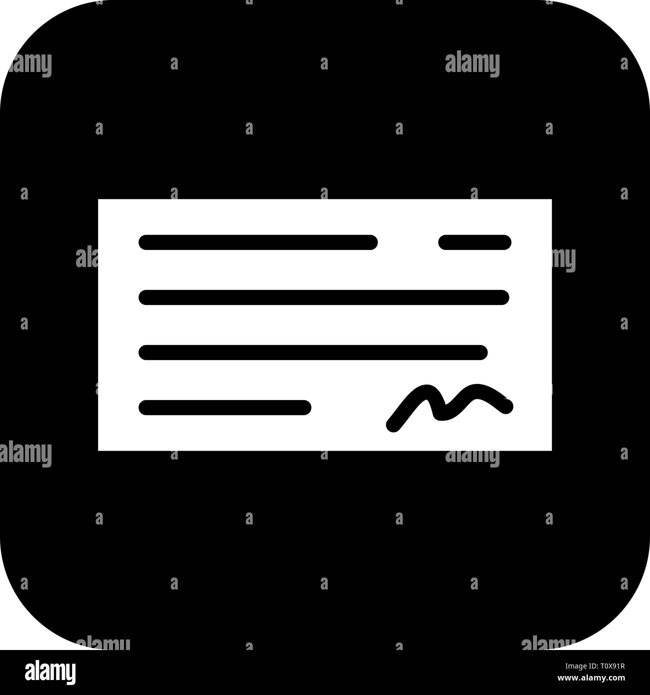 Illustration Cheque Icon Stock Photo - Alamy