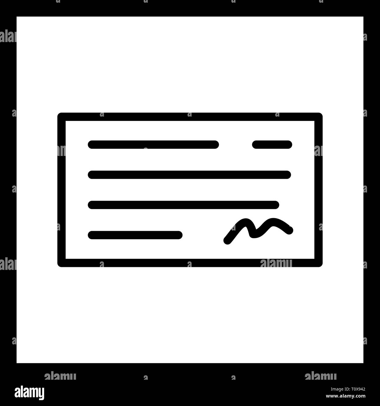 Illustration Cheque Icon Stock Photo - Alamy