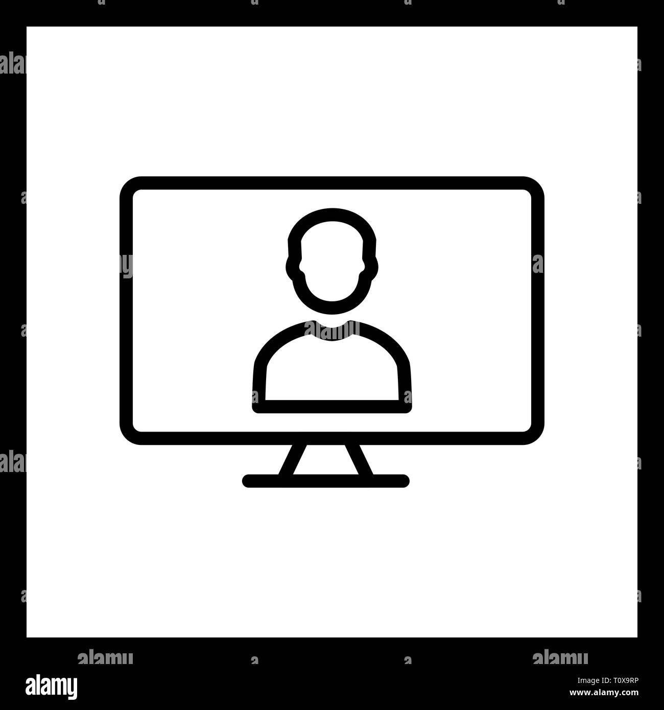 Illustration Online Work Icon Stock Photo - Alamy
