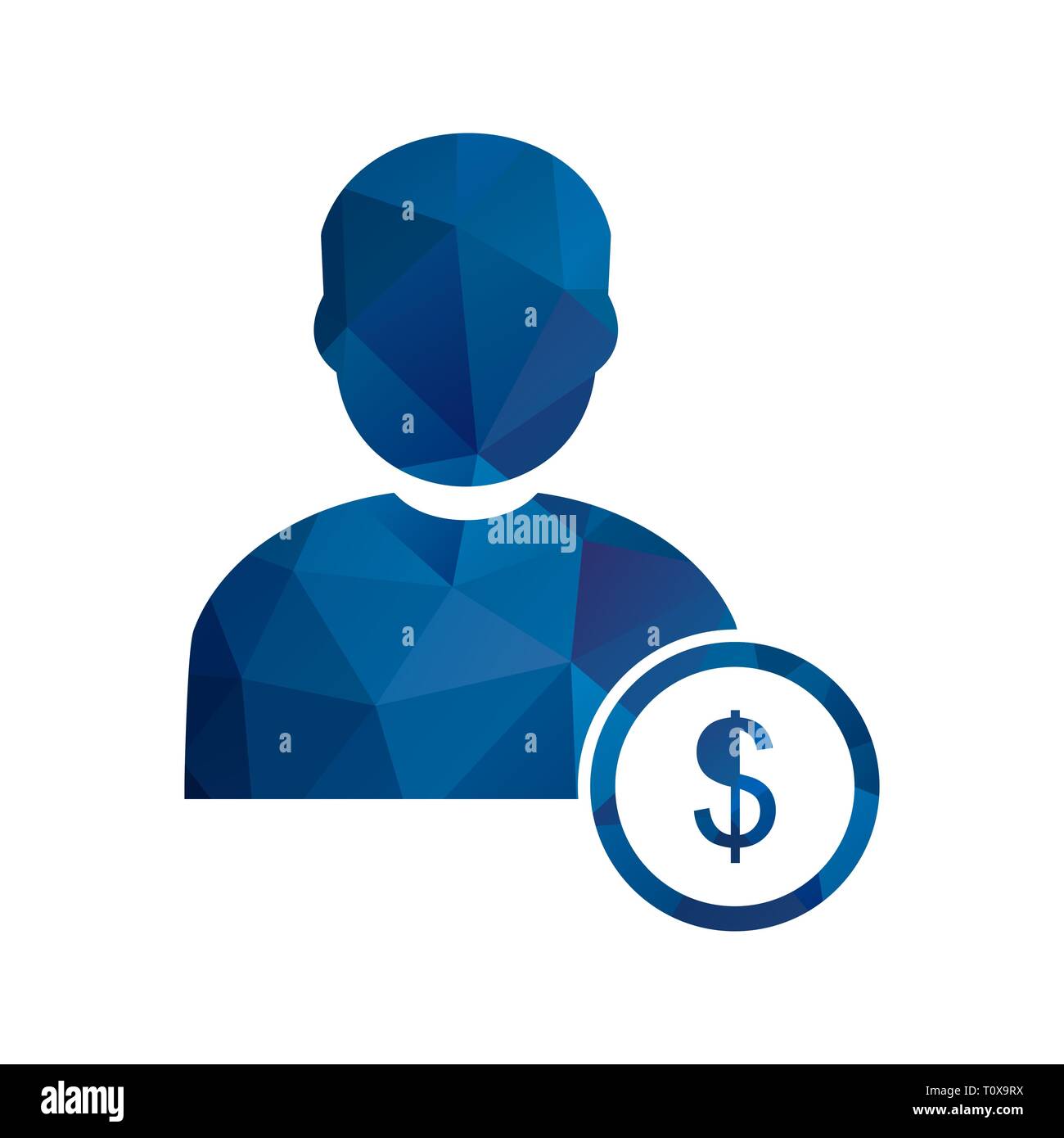 Illustration Dollar With Man Icon Stock Photo - Alamy