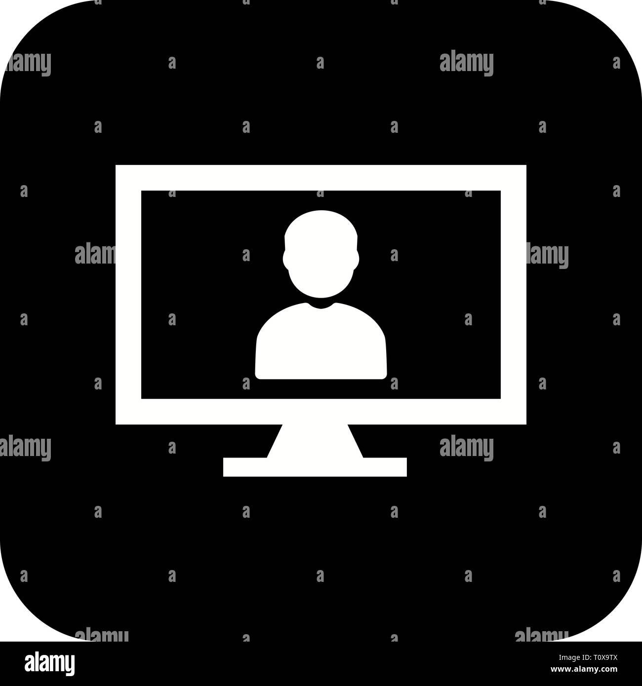 Illustration Online Work Icon Stock Photo - Alamy