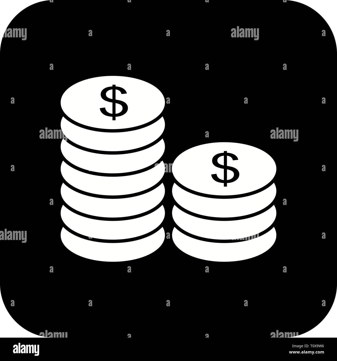 Illustration Coins Icon Stock Photo - Alamy
