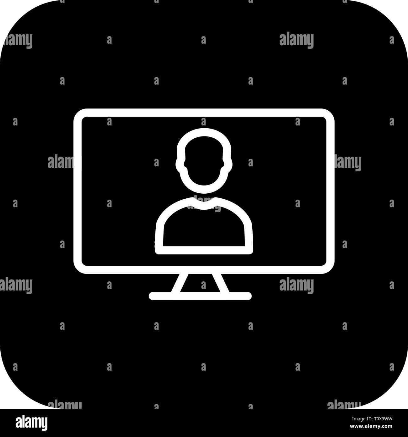 Illustration Online Work Icon Stock Photo - Alamy