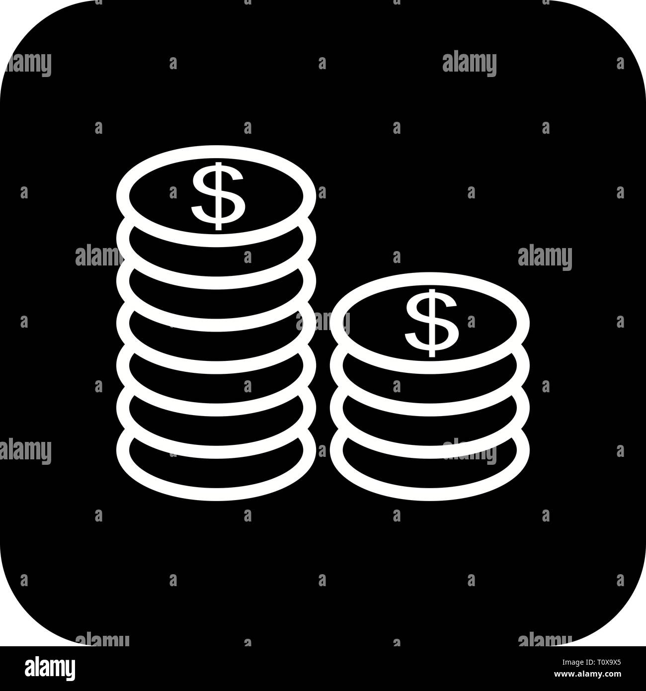 Illustration Coins Icon Stock Photo - Alamy