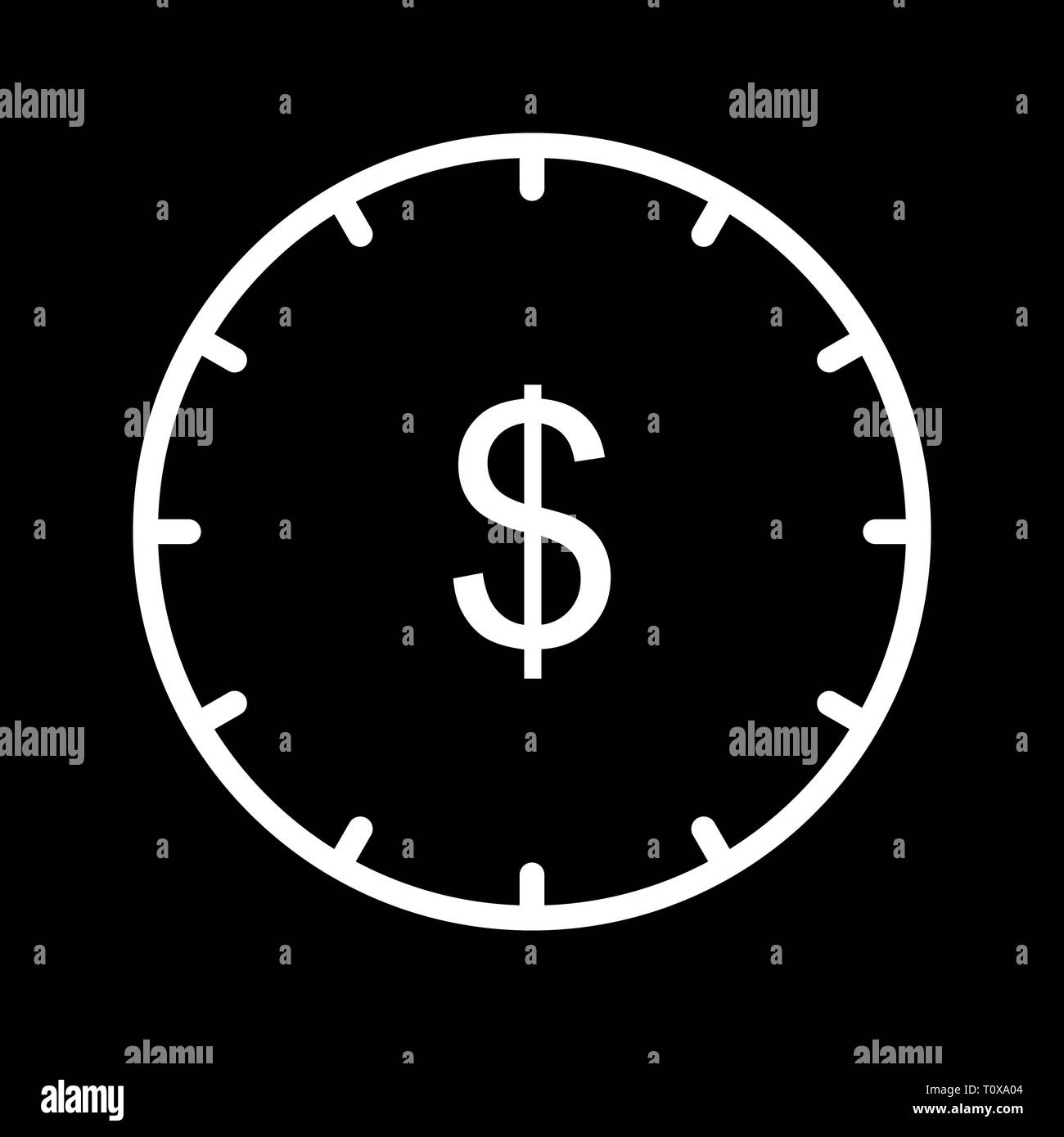 Illustration Time Is Money Icon Stock Photo - Alamy