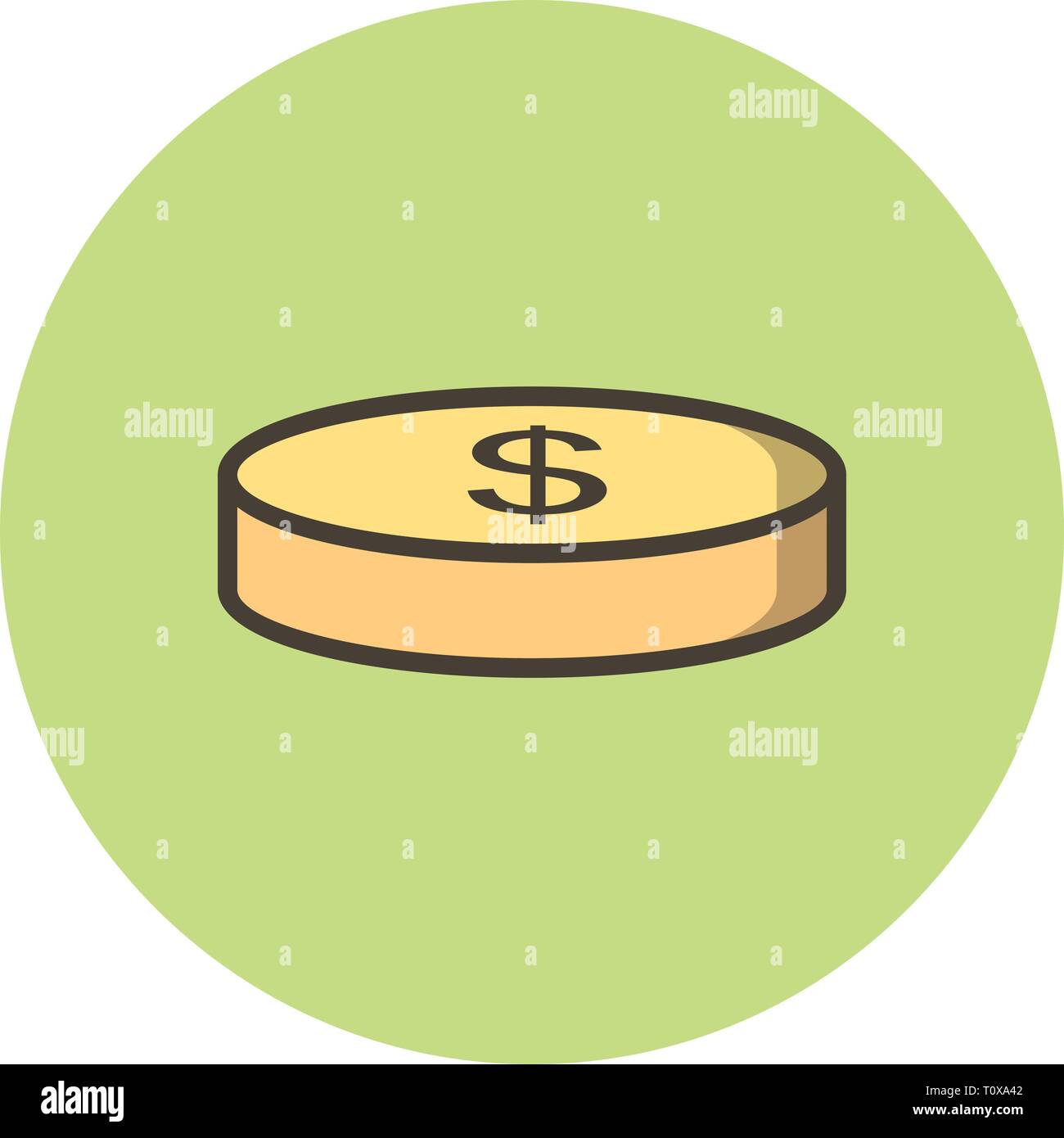 Illustration Coin Icon Stock Photo - Alamy