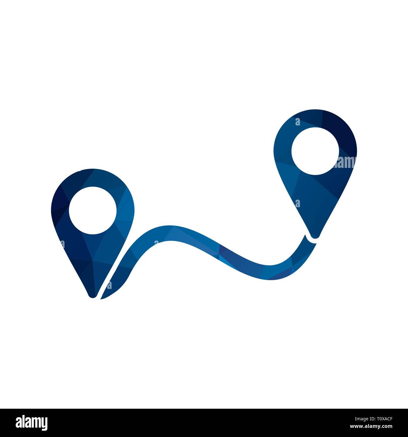 Illustration Route Icon Stock Photo - Alamy