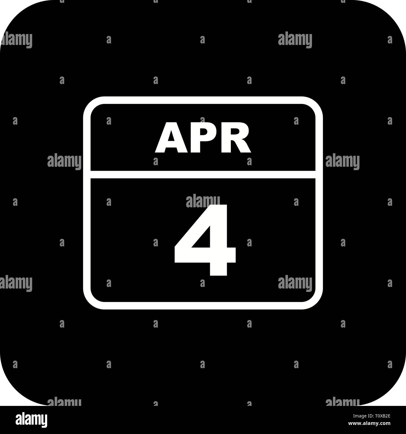 4 april calendar Black and White Stock Photos & Images - Alamy