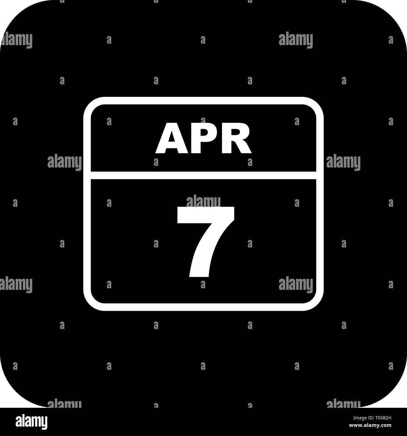 April 7th Date on a Single Day Calendar Stock Photo - Alamy