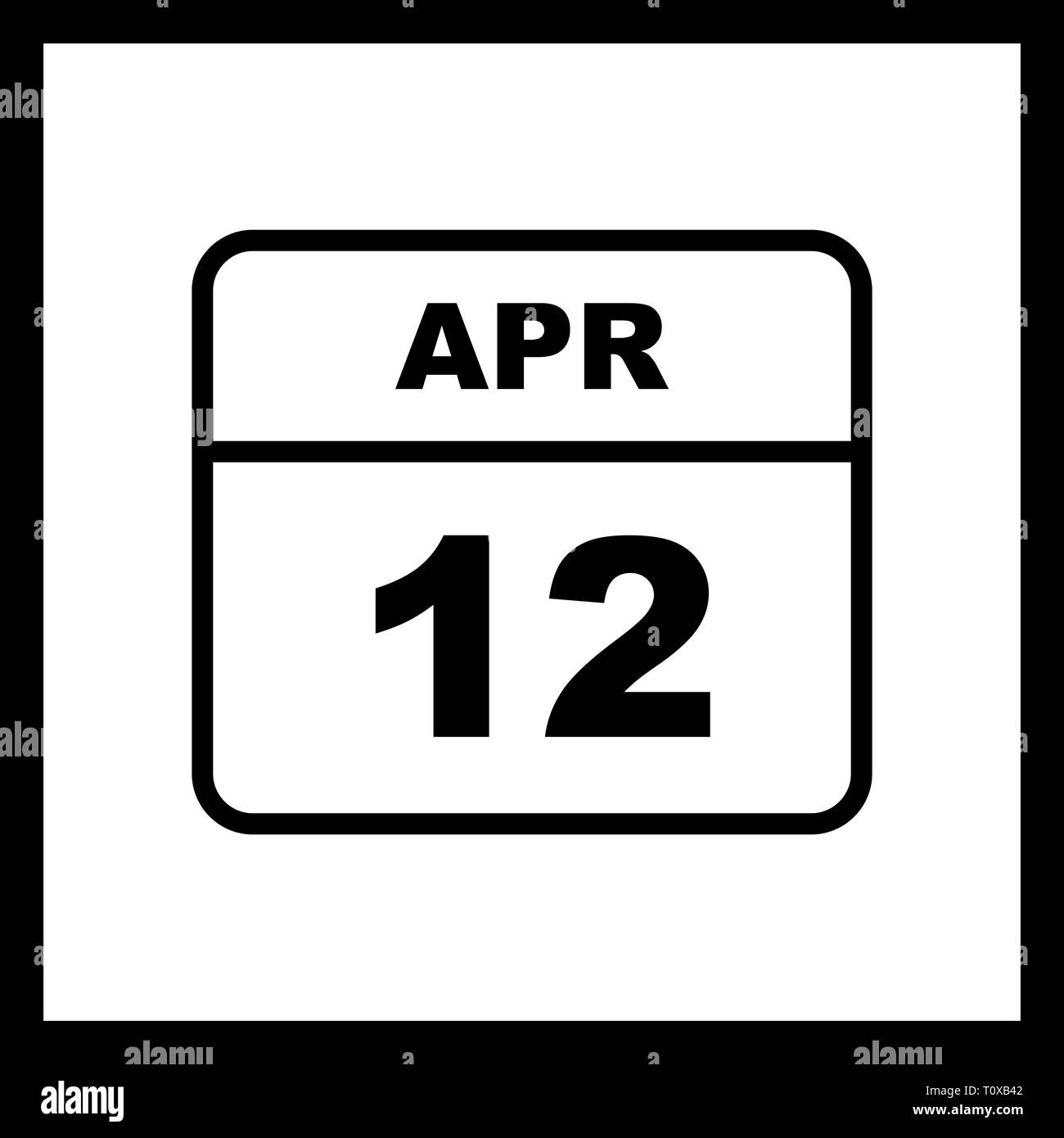 April 12th Date on a Single Day Calendar Stock Photo - Alamy