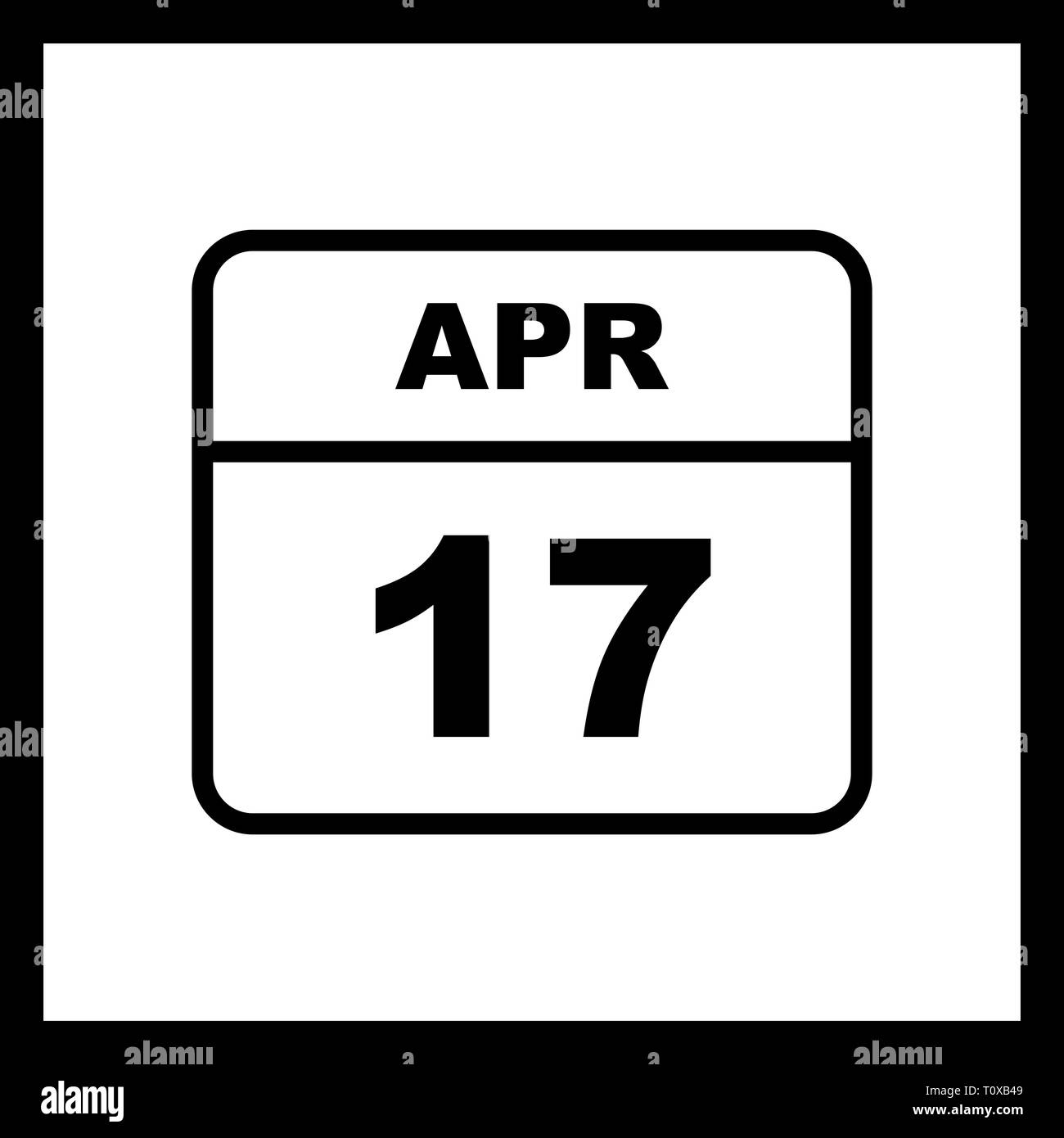 April 17th Date on a Single Day Calendar Stock Photo - Alamy