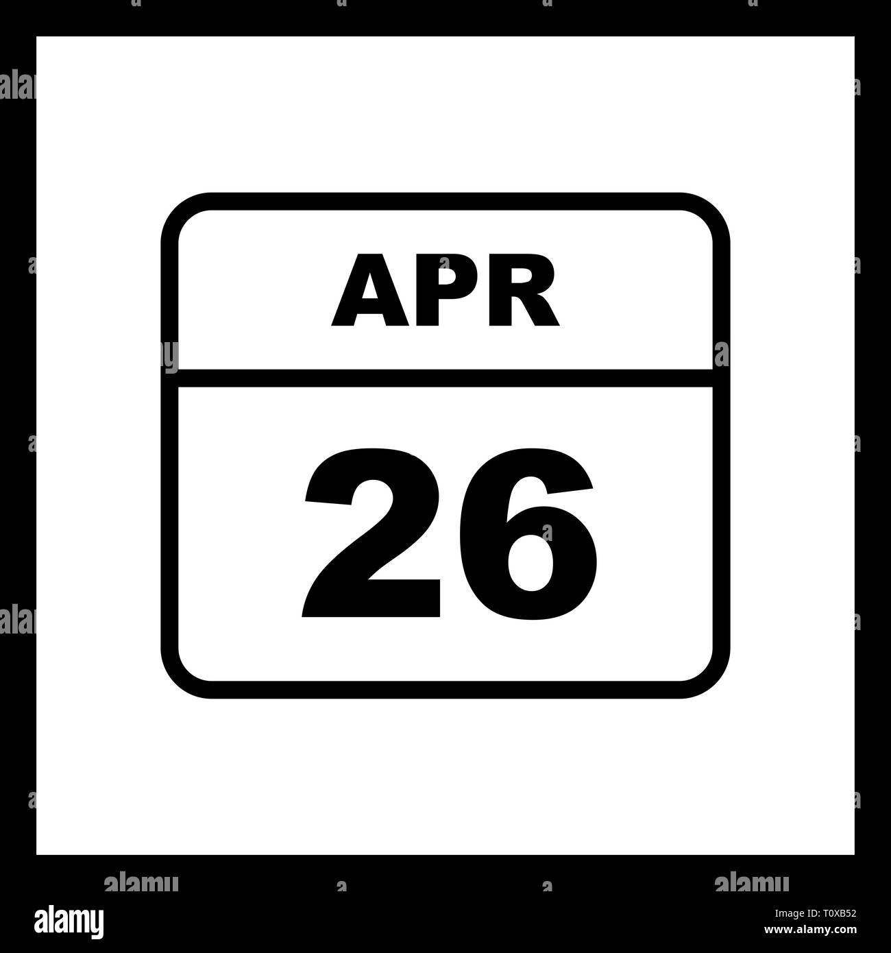 April 26th Date on a Single Day Calendar Stock Photo - Alamy