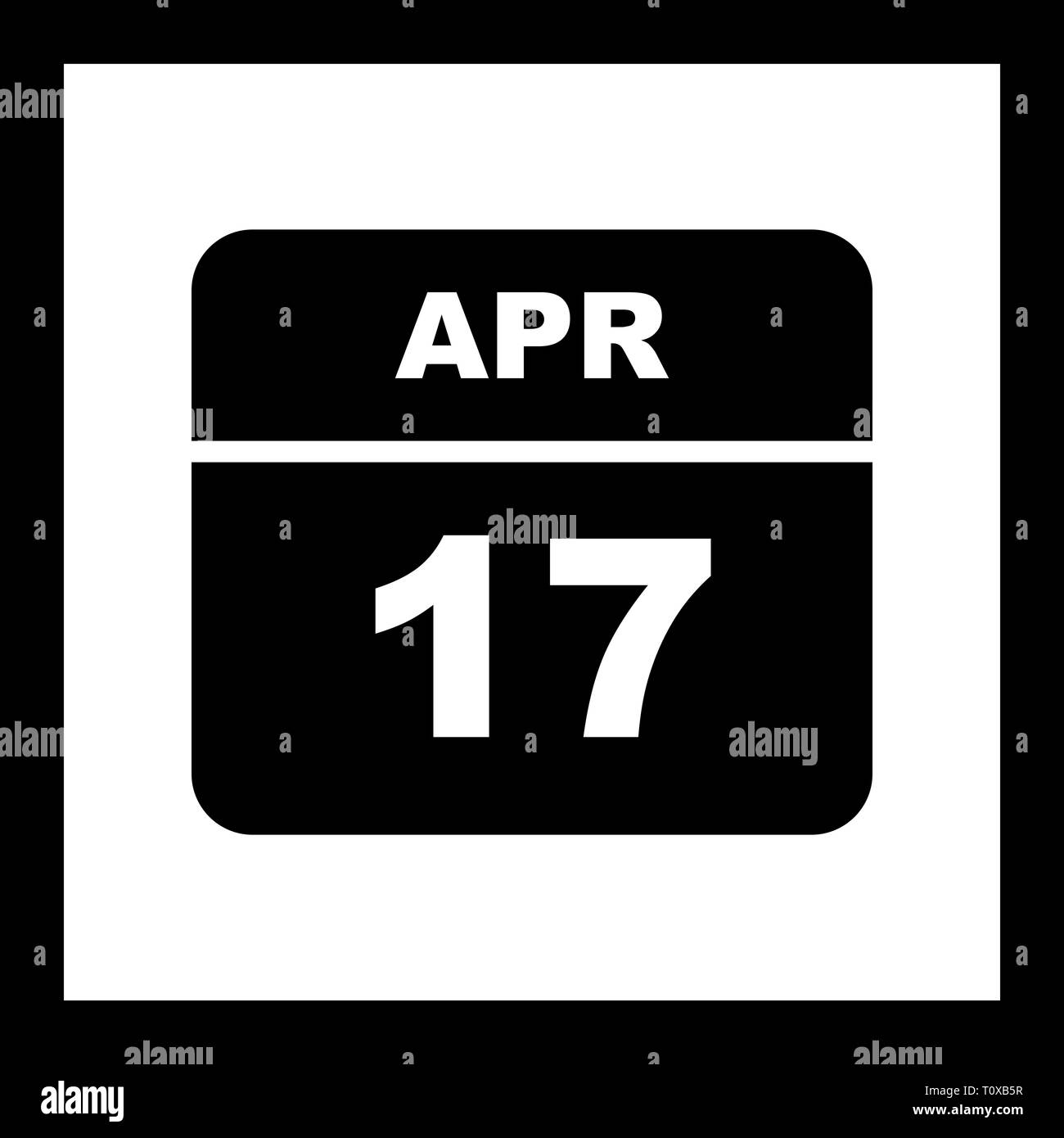 April 17th Date on a Single Day Calendar Stock Photo - Alamy
