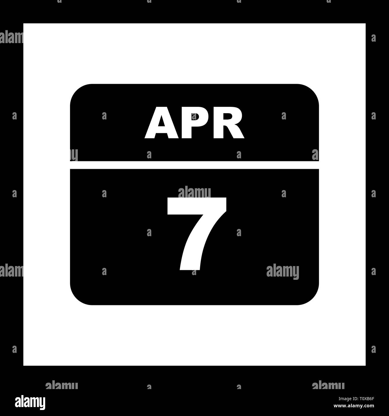 April 7th Date on a Single Day Calendar Stock Photo - Alamy