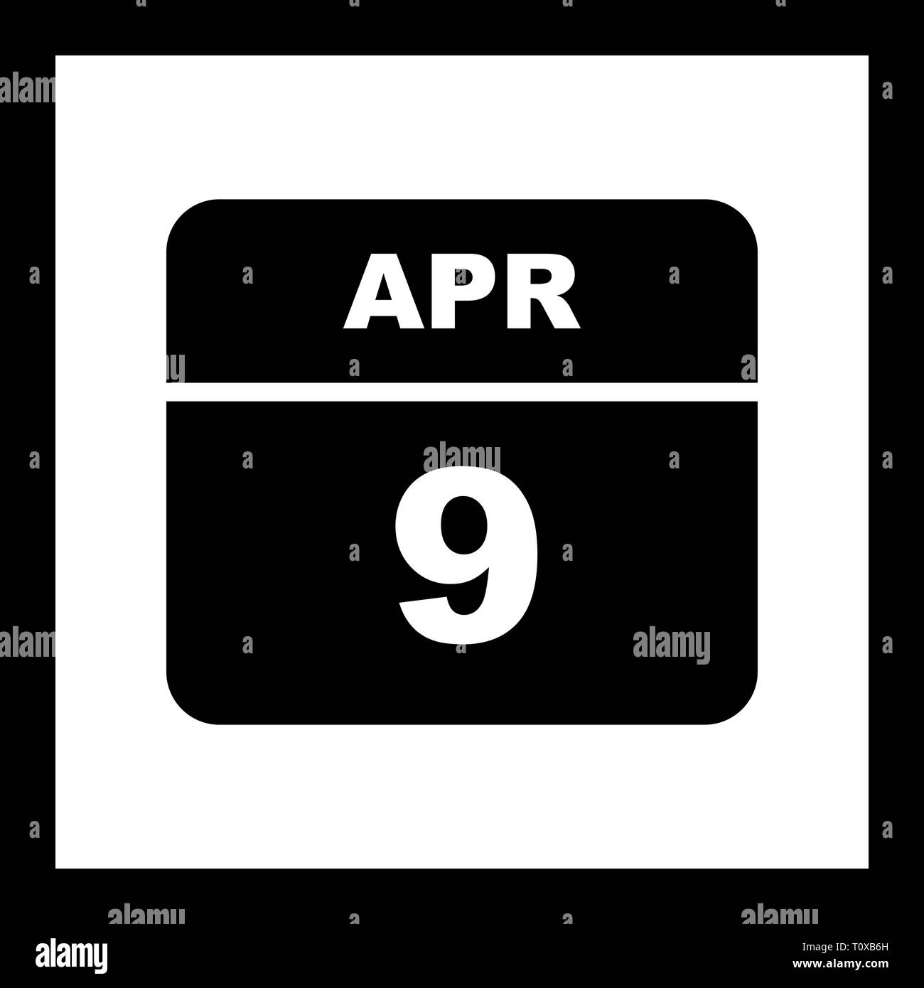 Calendar day 9 Black and White Stock Photos & Images - Alamy