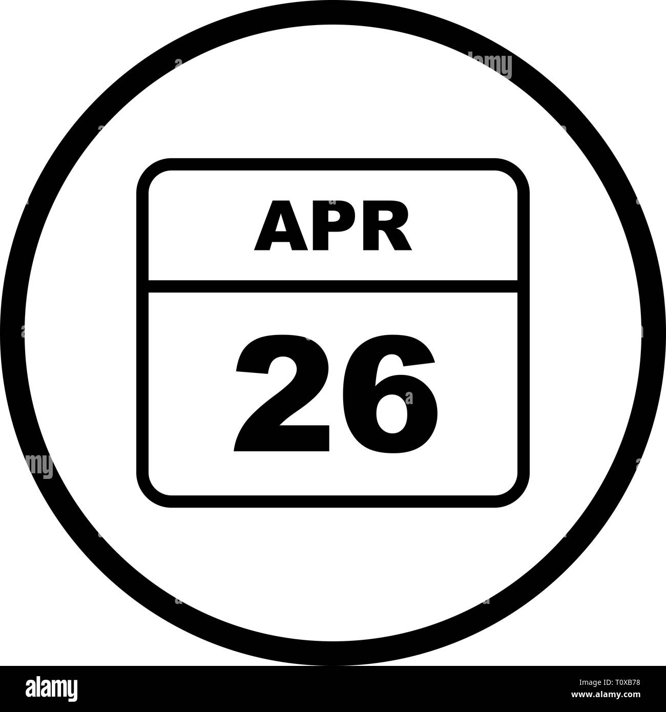 April 26th Date on a Single Day Calendar Stock Photo - Alamy