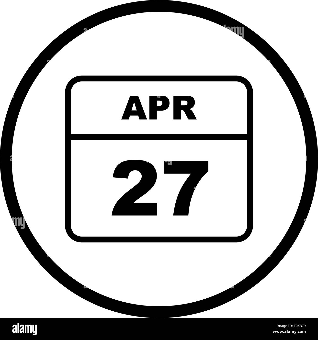 April 27th Date on a Single Day Calendar Stock Photo - Alamy