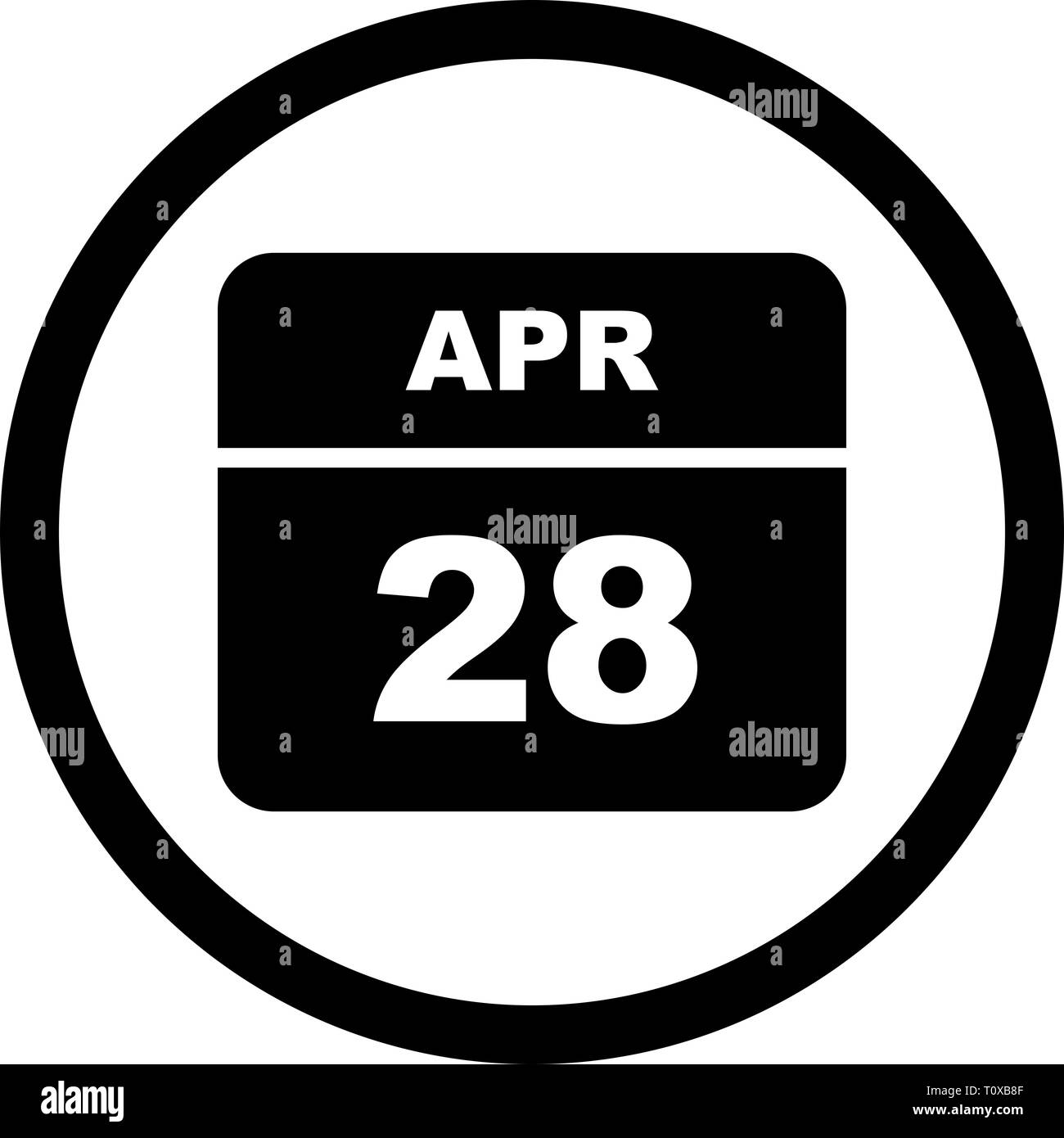 April 28th Date on a Single Day Calendar Stock Photo - Alamy