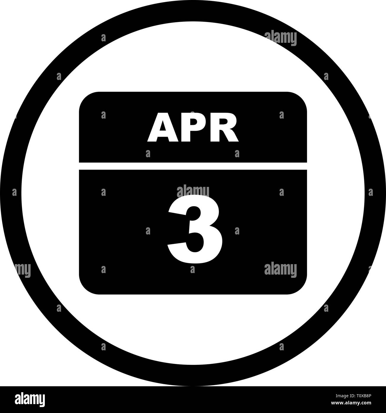 April 3rd Date on a Single Day Calendar Stock Photo - Alamy