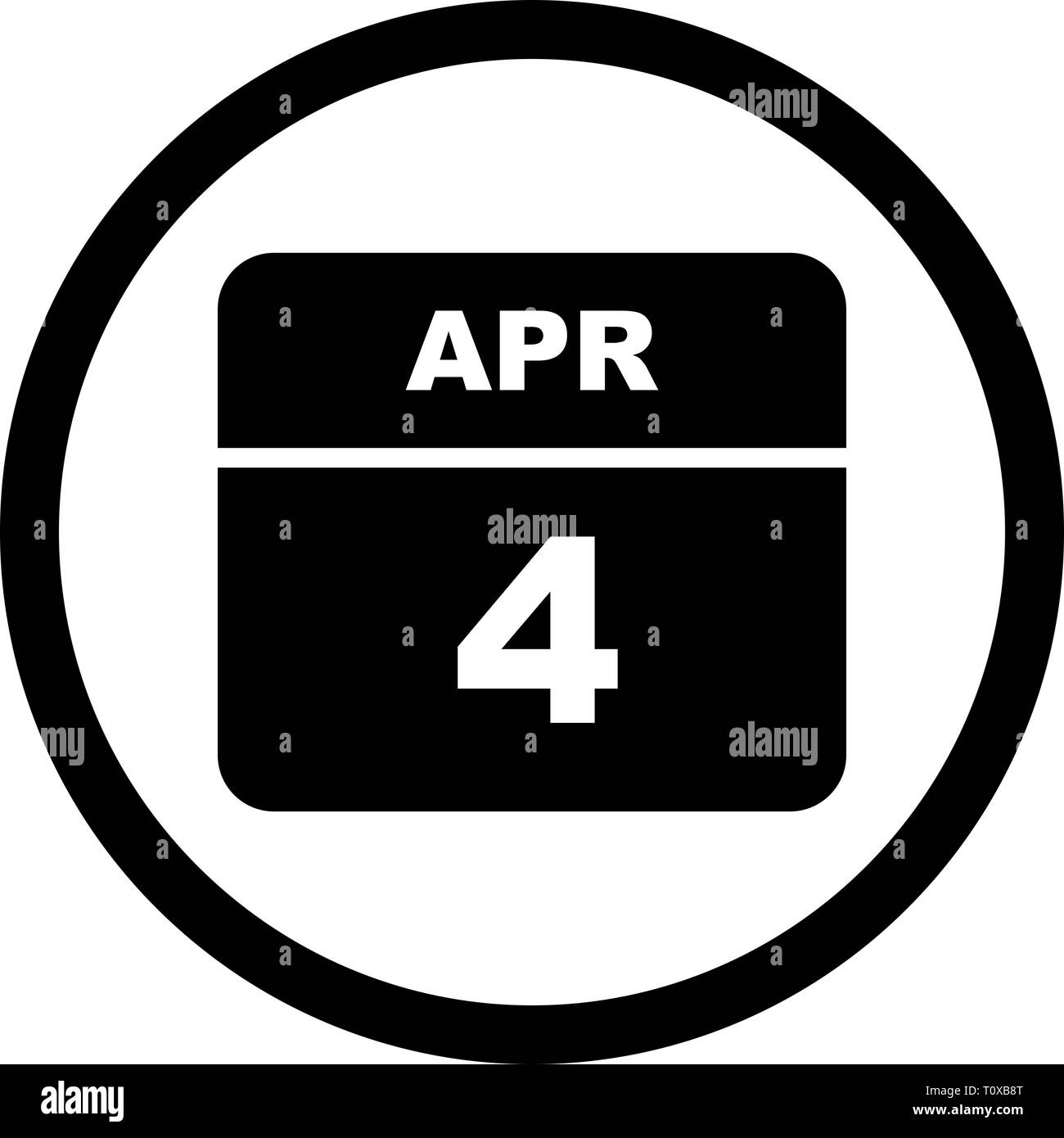 4 april calendar Black and White Stock Photos & Images - Alamy
