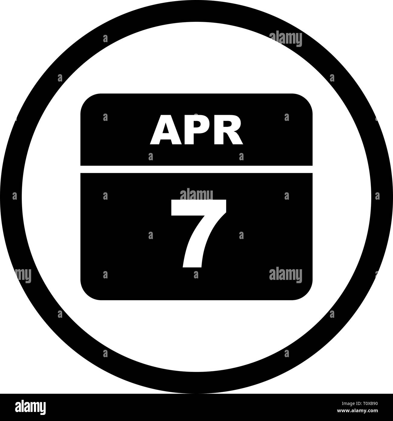 April 7th Date on a Single Day Calendar Stock Photo - Alamy