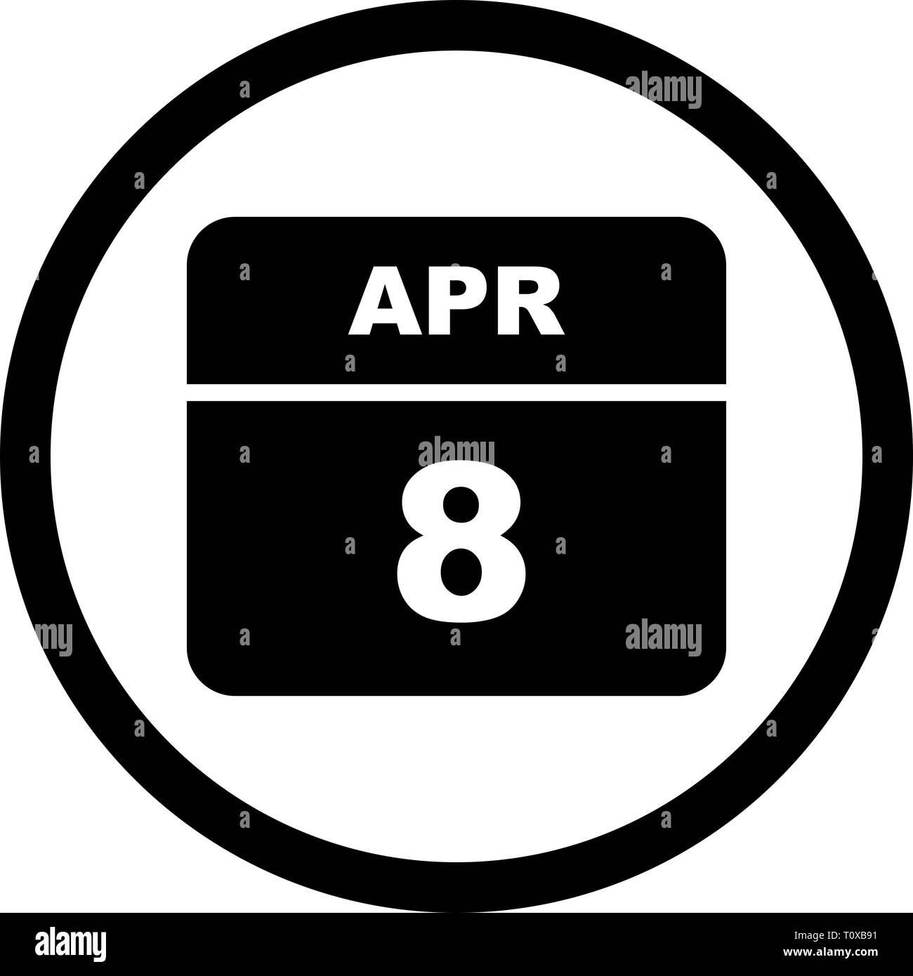 April 8th Date on a Single Day Calendar Stock Photo - Alamy