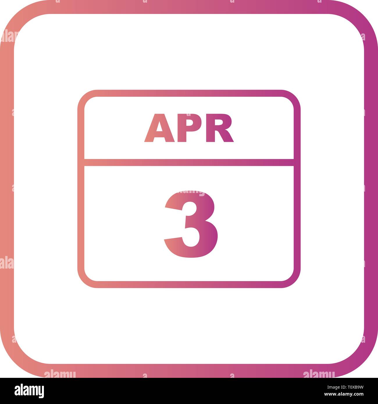 April 3rd Date on a Single Day Calendar Stock Photo - Alamy