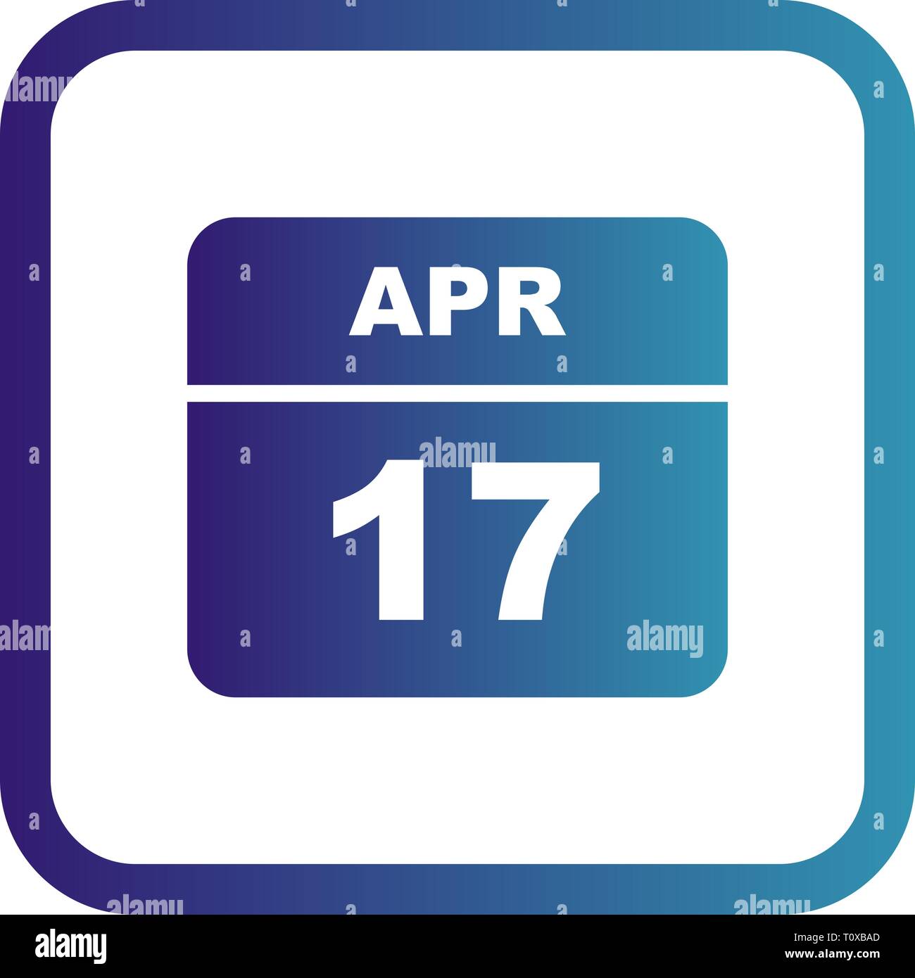 April 17th Date on a Single Day Calendar Stock Photo - Alamy