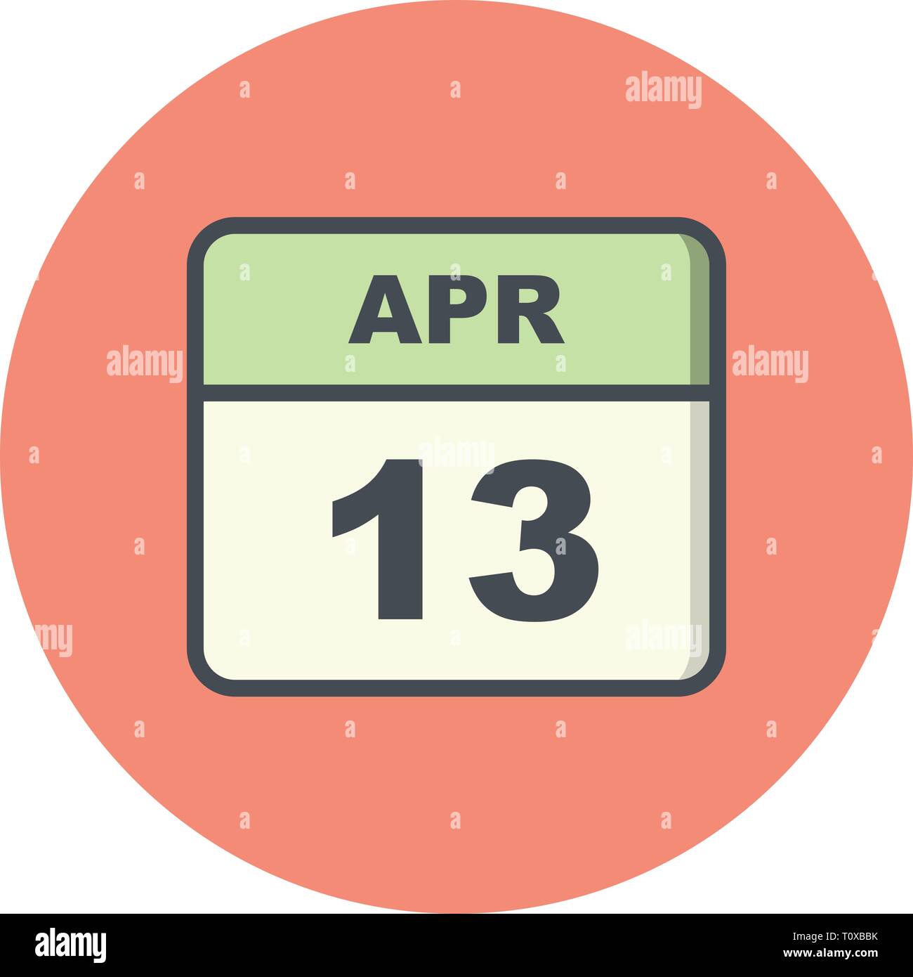 April 13th Date on a Single Day Calendar Stock Photo - Alamy